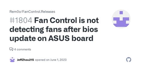 Fan Control Is Not Detecting Fans After Bios Update On Asus Board