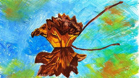 Как легко нарисовать осенний лист поэтапно Мастер класс рисуем опавший кленовый лист гуашью