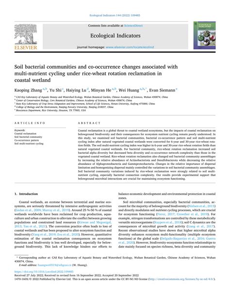 (PDF) Soil bacterial communities and co-occurrence changes associated with multi-nutrient ...