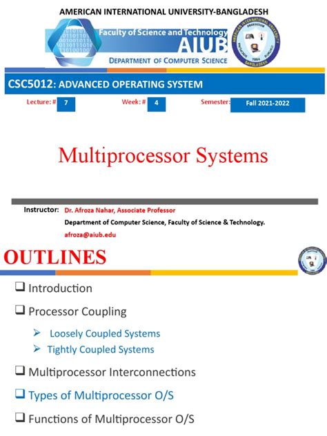 Multiprocessor Systems Advanced Operating System Pdf Central