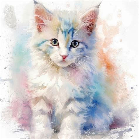Download Watercolor Digital Art Cat Royalty Free Stock Illustration