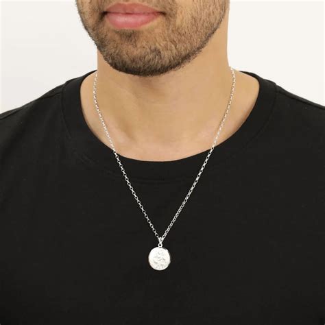 Mens Solid Silver St Christopher Pendant Bijou Jewellery