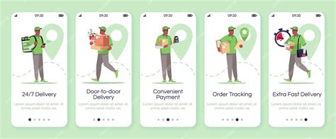 Premium Vector Courier Company Onboarding Mobile App Screen Vector Template Extra Fast Goods