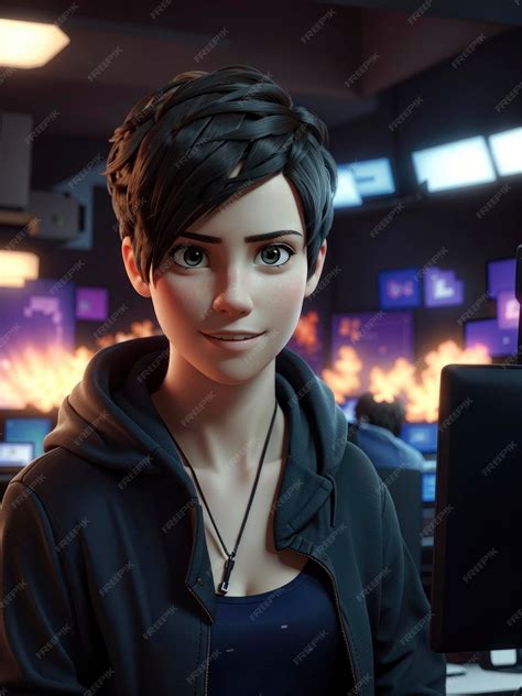 Premium Ai Image A Hacker Or Gamer In A Computer Room