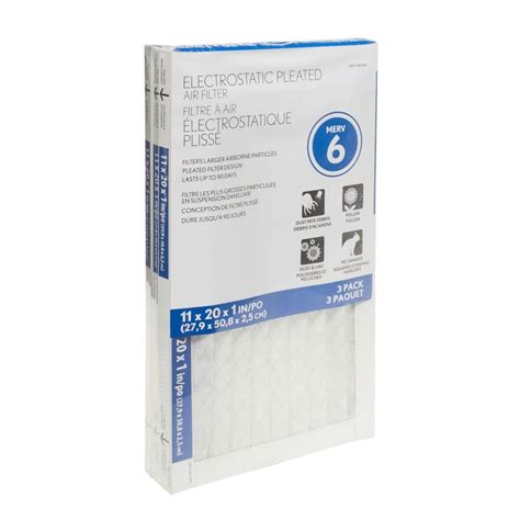 Hdg Basic Protection 11x20x1 Filter 3 Pack The Home Depot Canada