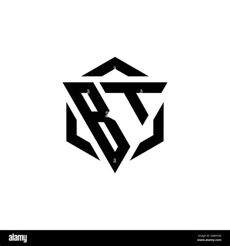 BT Logo Monogram With Triangle And Hexagon Modern Design Template Isolated On White Background
