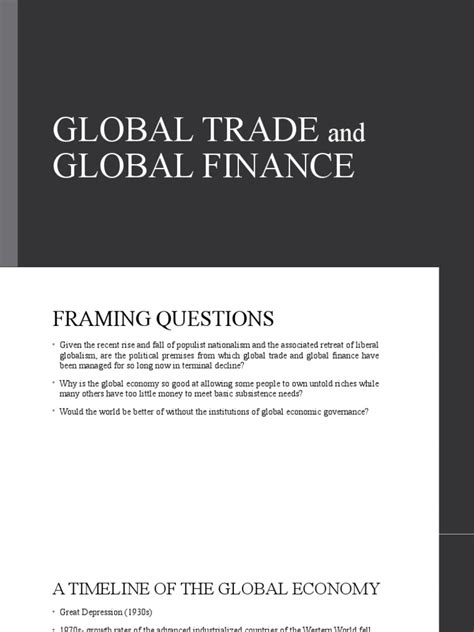 Global Trade And Global Finance Pdf World Trade Organization Global Financial System