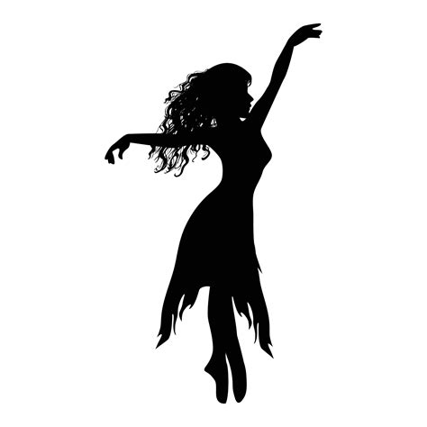 Cute Girl Dancing Silhouette 10968869 Vector Art At Vecteezy