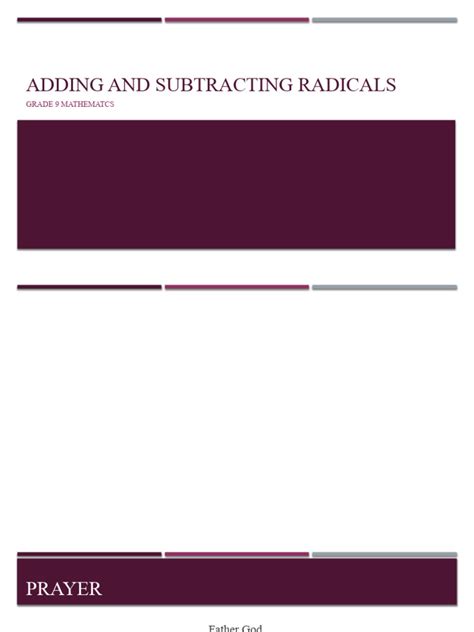 adding and subtracting radicals pdf