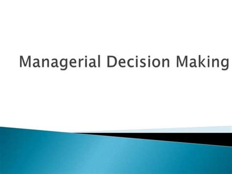 Strategic Decision Making Ppt