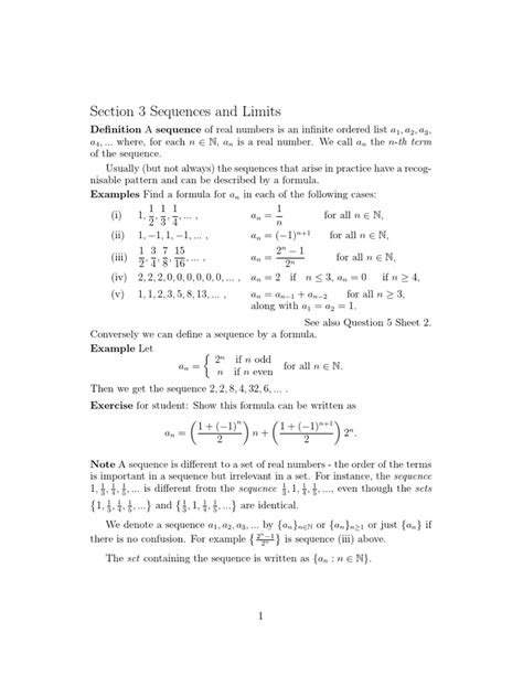 Limit Of A Sequence Pdf Monotonic Function Sequence