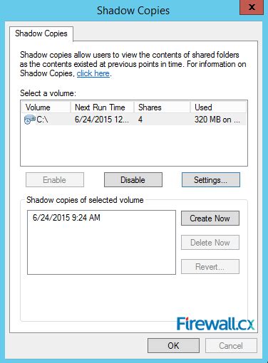 how to enable and configure shadow copy for shared folders on windows