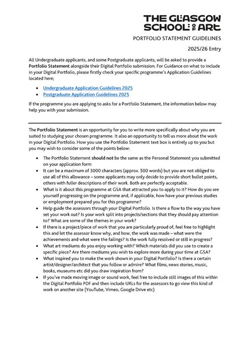 Portfolio Statement Guidance 2025 Gsa Documents