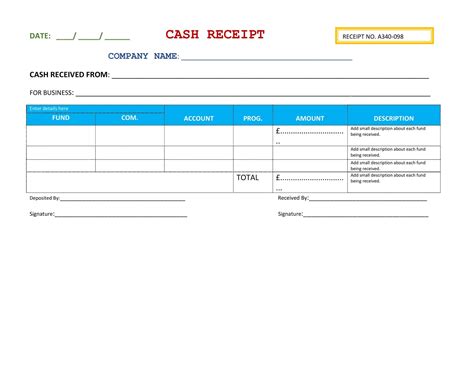 Free Printable Cash Receipt Templates Pdf Word Excel