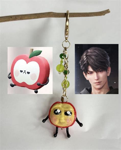 Caleb Apple Merch Smirky Apple Figurine Keychain Love And Deepspace
