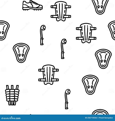 Cricket Sport Game Accessory Vector Seamless Pattern Stock Vector