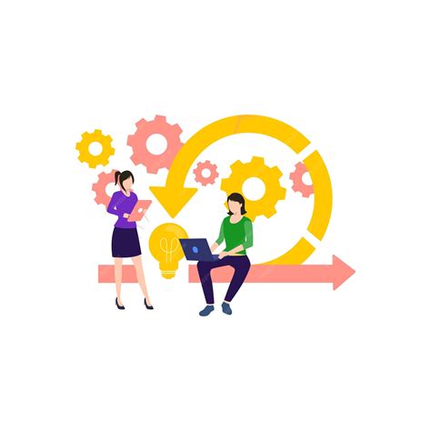 Premium Vector The Girls Are Working On Agile Layout Ideas