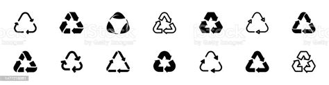 Set Of Recycle Icon Recycle Symbol Recycling Icon Rotation Arrow Pack Reuse Cycle Vector Eco ...