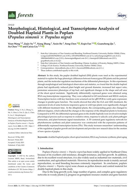 Pdf Morphological Histological And Transcriptome Analysis Of Doubled Haploid Plants In