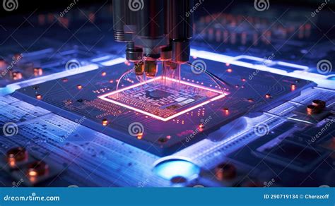 Production Of A Modern Microprocessor Stock Photo Image Of Digital Circuit 290719134