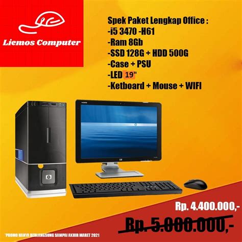 Jual Paket Lengkap Pc Office Sekolah Intel Core I Termurah Shopee Indonesia