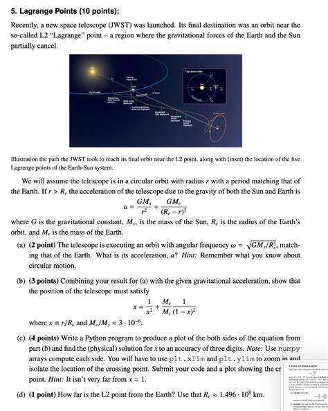Solved 5 Lagrange Points 10 Points Recently A New