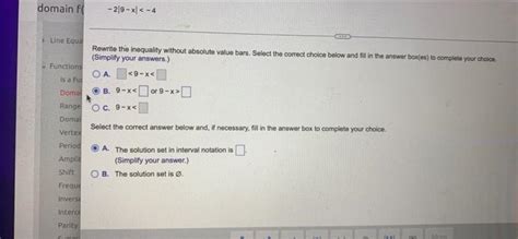 solved domain line equa functions is a ful domai range domai