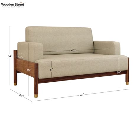 Buy Kairav Modern 2 Seater Wooden Sofa With Premium Upholstery Cottage