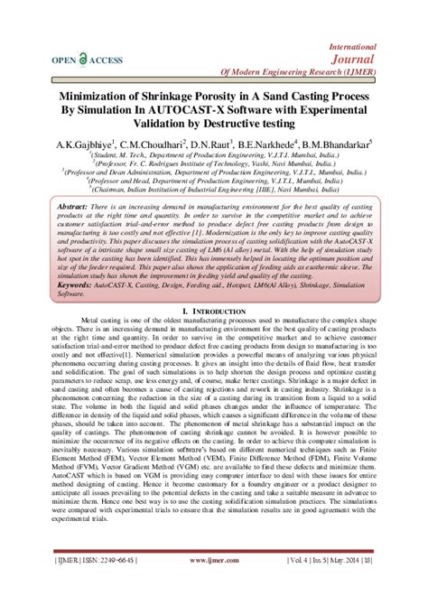 minimization of shrinkage porosity in a sand casting process by