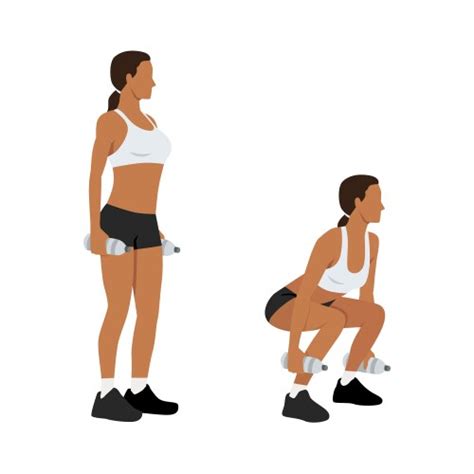 Woman Doing Squats Vector Images Over 550