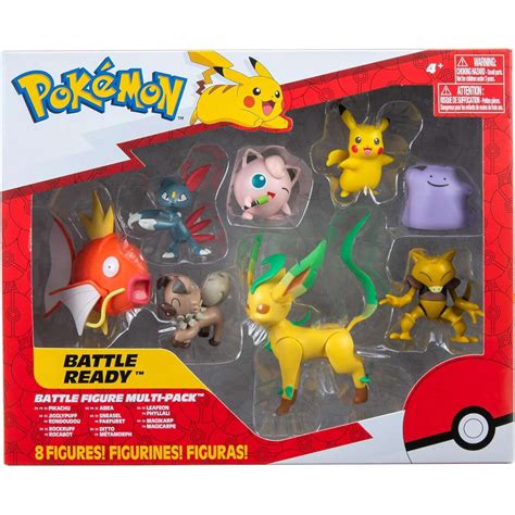 Jazwares Pokemon Battle Figure 8 Pack With Pikachu Abra Leafeon