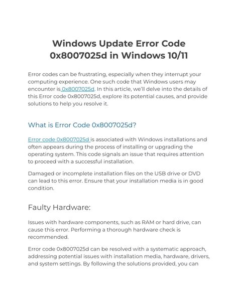 Ppt Error Code 0x8007025d Powerpoint Presentation Free Download Id