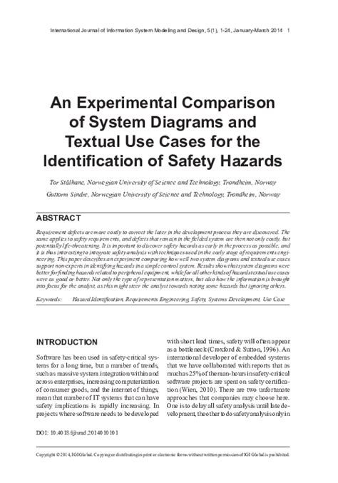 Pdf An Experimental Comparison Of System Diagrams And Textual Use Cases For The Identification