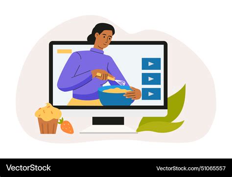 video bloggers cooking education tutorial vector image