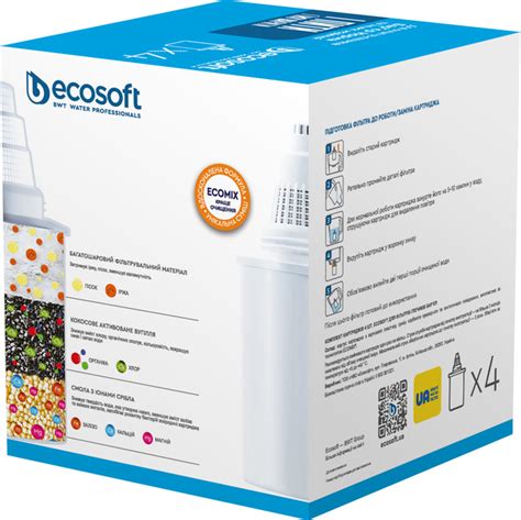 Набір картриджів Ecosoft для фільтрів глечиків Барєр 4 шт 4820056807813 фото відгуки