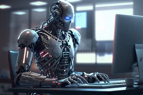 Hi-Tech Humanoid Robot Using PC Illustration, Artificial Intelligence and Machine Learning ...