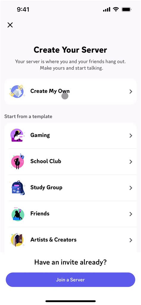 Discord Creating A Server Flow On Ios Page Flows