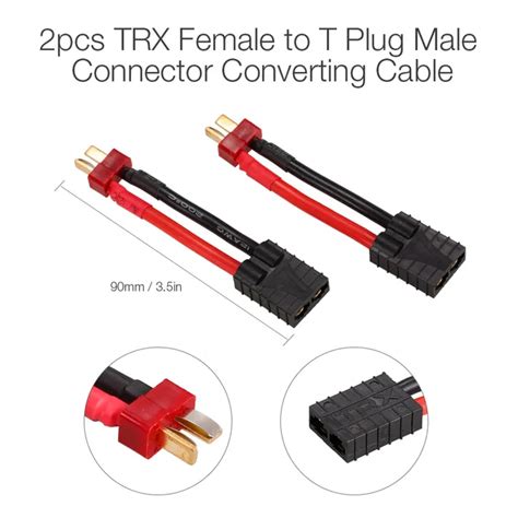 Pcs Female TRX Connector To Male Deans T Type Plug Ultra Adapter Wire Harness For Traxxas RC