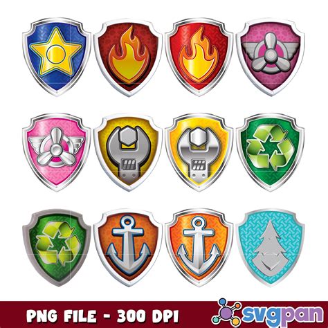 Paw Patrol Badges Png Bundle 300 Dpi Svgpan