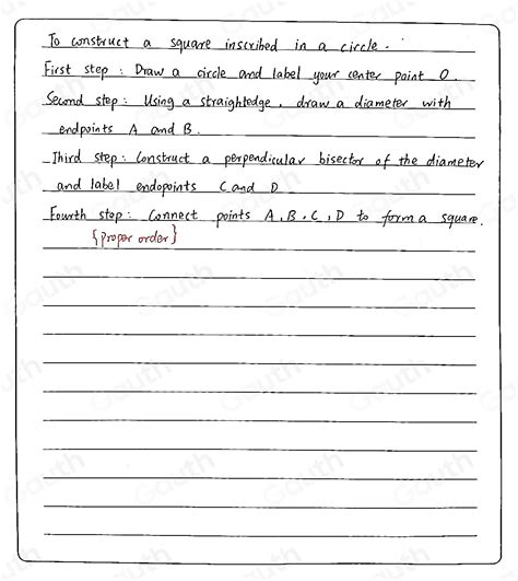 Solved To Construct A Square Inscribed In A Circle Match The