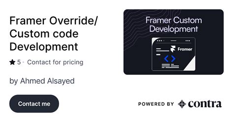 Framer Override Custom Code Development By Ahmed Alsayed
