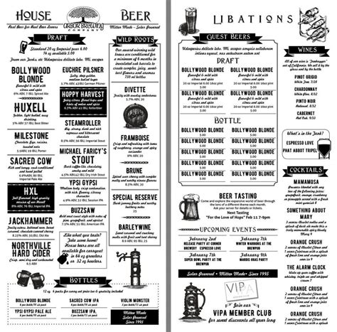 Fun Beer Menu Template Menu Designs Menu Layout Menu Template With Fun
