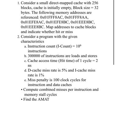 Solved Consider A Small Direct Mapped Cache With Chegg