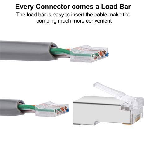 Zoerax Cat6 Rj45 Connector Two Piece Design Modular Network Plug Connector 8p8c For Network Rj
