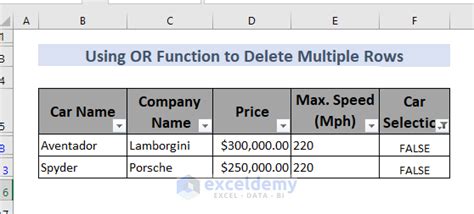 How To Delete Multiple Rows In Excel Using Formula