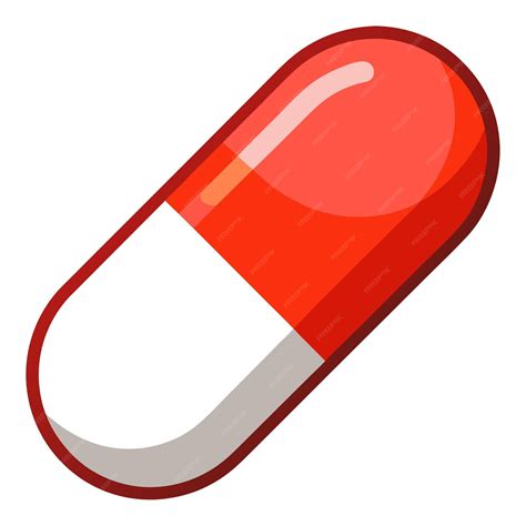 Pill Icon Clipart Cartoon Style Vector Illustration Premium Ai