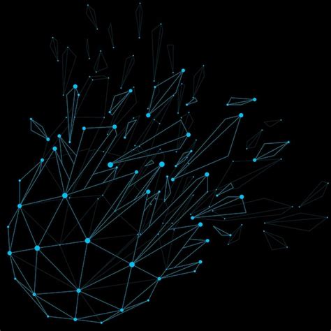 Premium Vector 3d Vector Low Poly Object With Blue Connected Lines And Dots Geometric