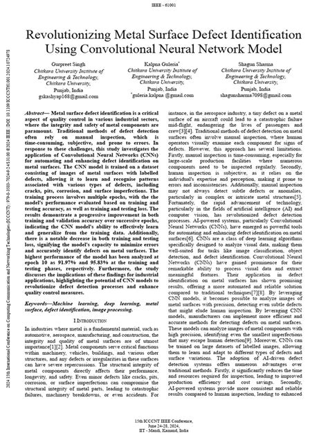 Revolutionizing Metal Surface Defect Identification Using Convolutional Neural Network Model
