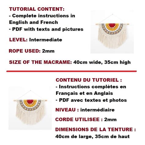 MACRAME PATTERN Semi Circle Wall Hanging Wall Decor Rope Etsy
