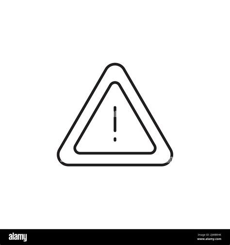 Alert Risk Sign Line Icon Caution Warning Exclamation Mark Thin